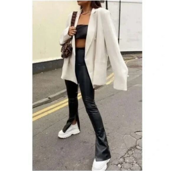 Zara | Pants & Jumpsuits | Zara Faux Leather Pants Size Medium Black ...